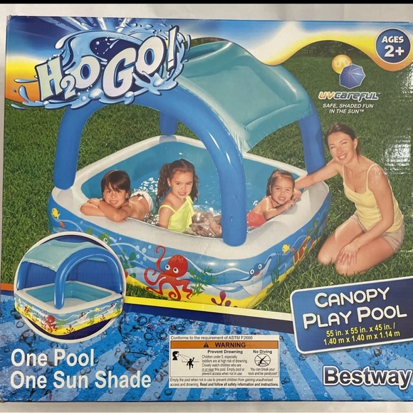 Bestway | Swim | New H2 Go Kids Play Pool With Removable Sunshade ...